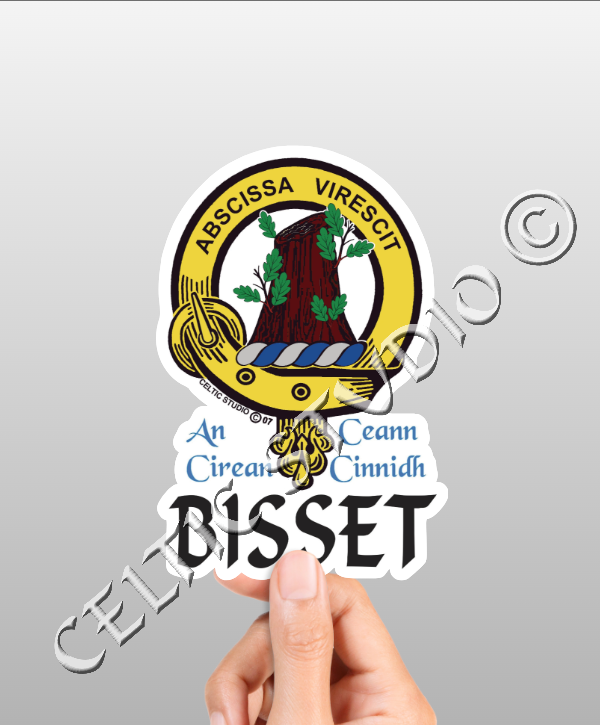 Bisset Clan Crest Decal | Custom Scottish Heritage Car & Laptop Sticke ...