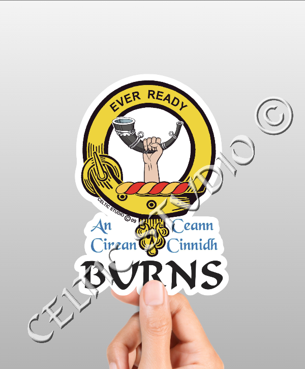 Burns Clan Crest Decal | Custom Scottish Heritage Car & Laptop Sticker ...