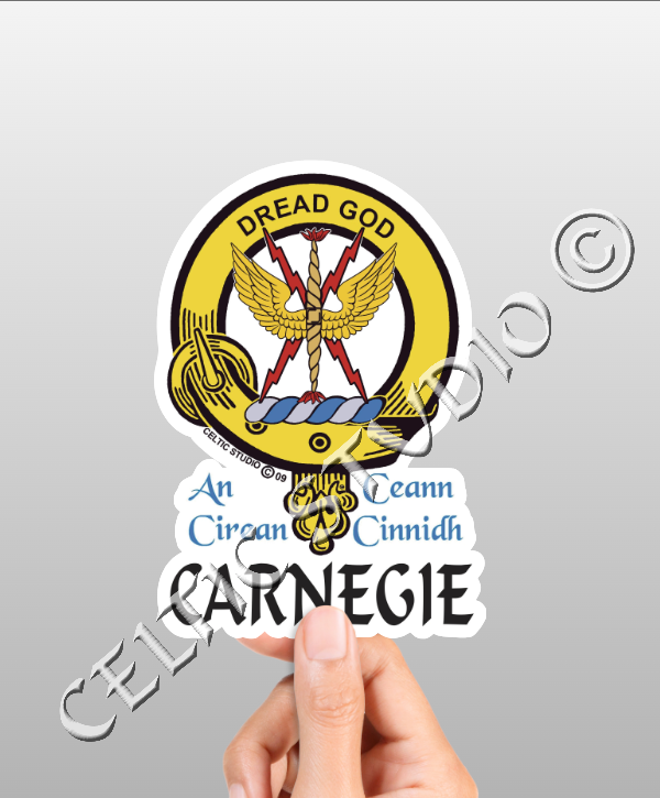 Carnegie Clan Crest Decal | Custom Scottish Heritage Car & Laptop Stic ...