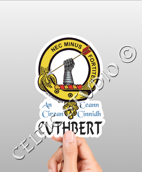 Cuthbert Clan Crest Decal | Custom Scottish Heritage Car & Laptop Stic ...