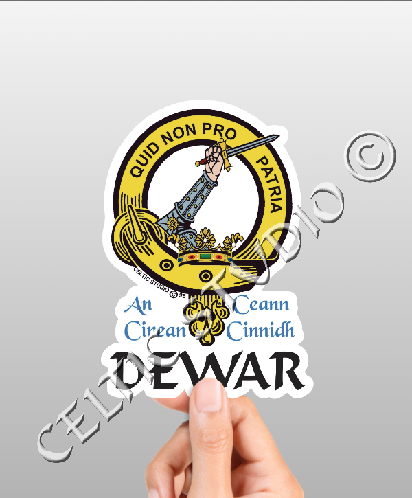 Dewar Clan Crest Decal | Custom Scottish Heritage Car & Laptop Sticker ...