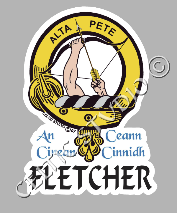Fletcher Clan Crest Decal | Custom Scottish Heritage Car & Laptop Stic ...