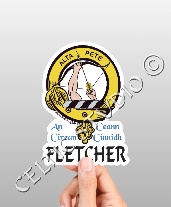 Fletcher Clan Crest Decal | Custom Scottish Heritage Car & Laptop Stic ...