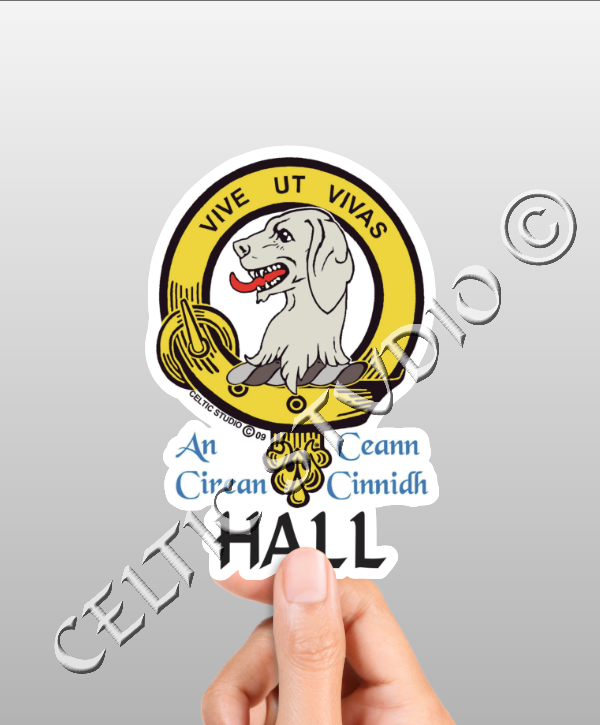 Hall Clan Crest Decal | Custom Scottish Heritage Car & Laptop Stickers ...