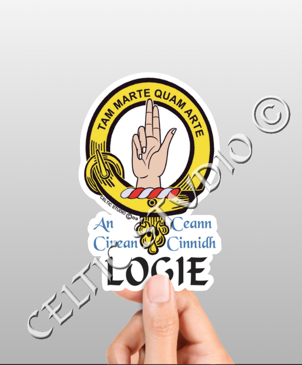 Logie Clan Crest Decal | Custom Scottish Heritage Car & Laptop Sticker ...