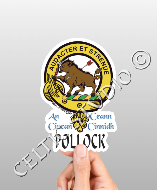 Pollock Clan Crest Decal | Custom Scottish Heritage Car & Laptop Stick ...