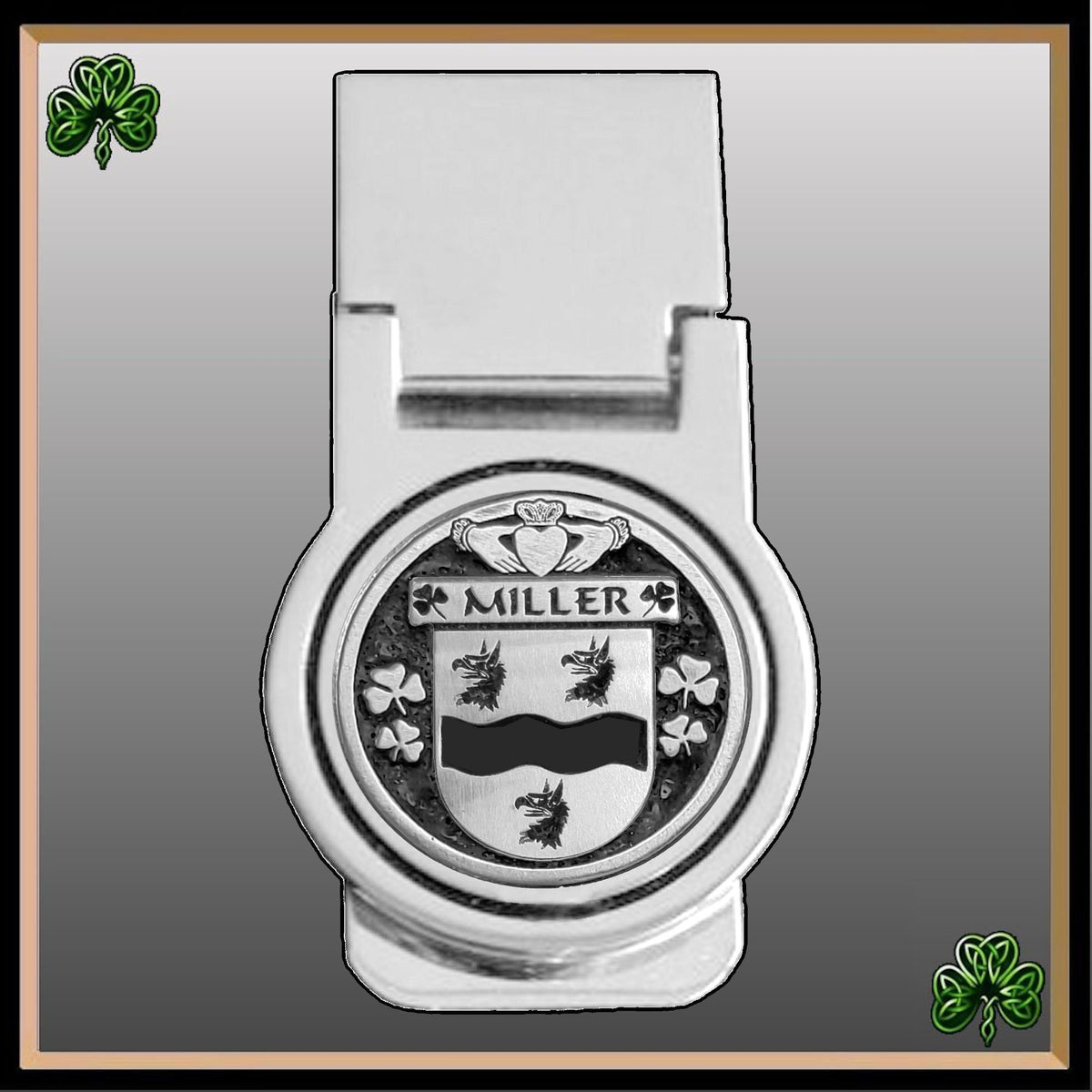 Miller Clare Irish Disk Coat of Arms Round Money Clip – Celtic Studio