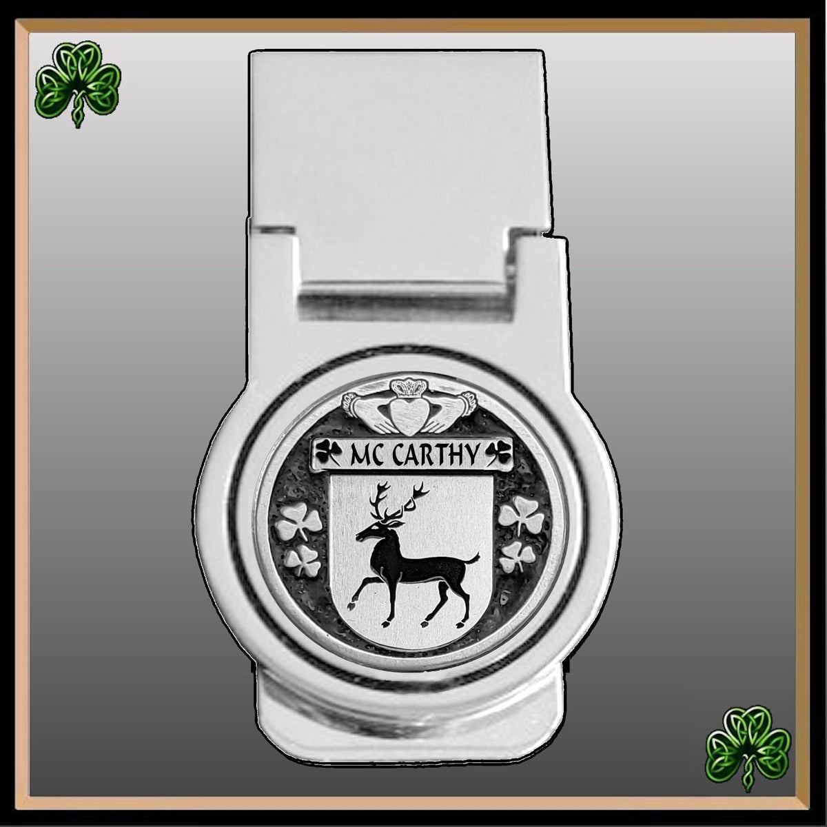 McCarthy Irish Disk Coat of Arms Round Money Clip – Celtic Studio
