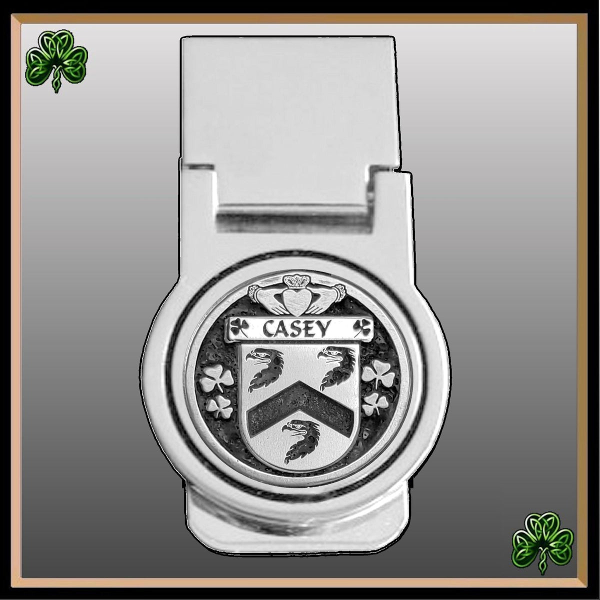 Casey Irish Disk Coat of Arms Round Money Clip – Celtic Studio