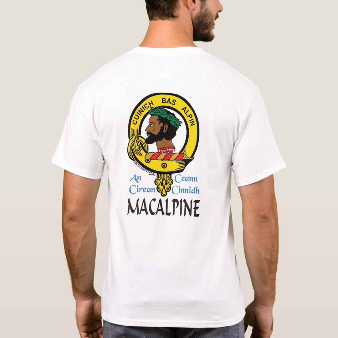 MacAlpine Scottish Clan Crest Full T-Shirt, Family Crest Shirt – Celtic ...