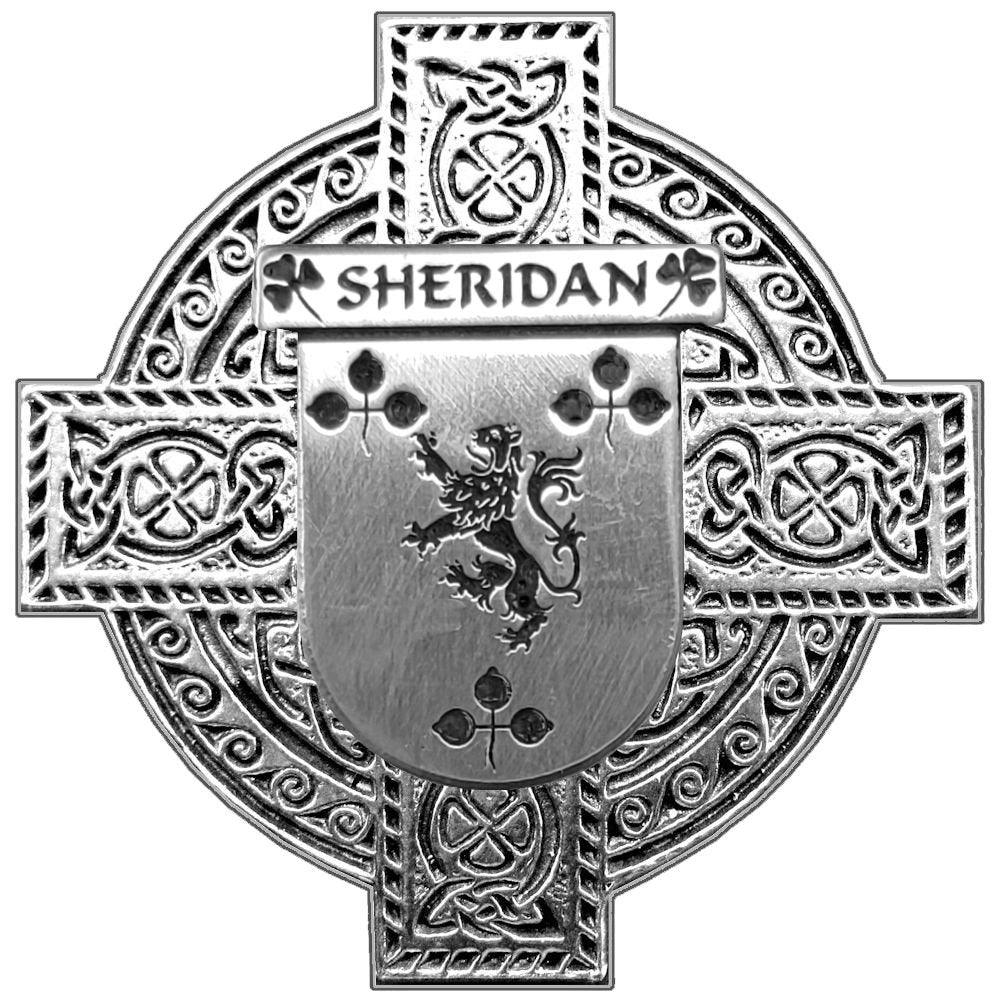Sheridan Irish Coat of Arms Celtic Cross Badge – Celtic Studio