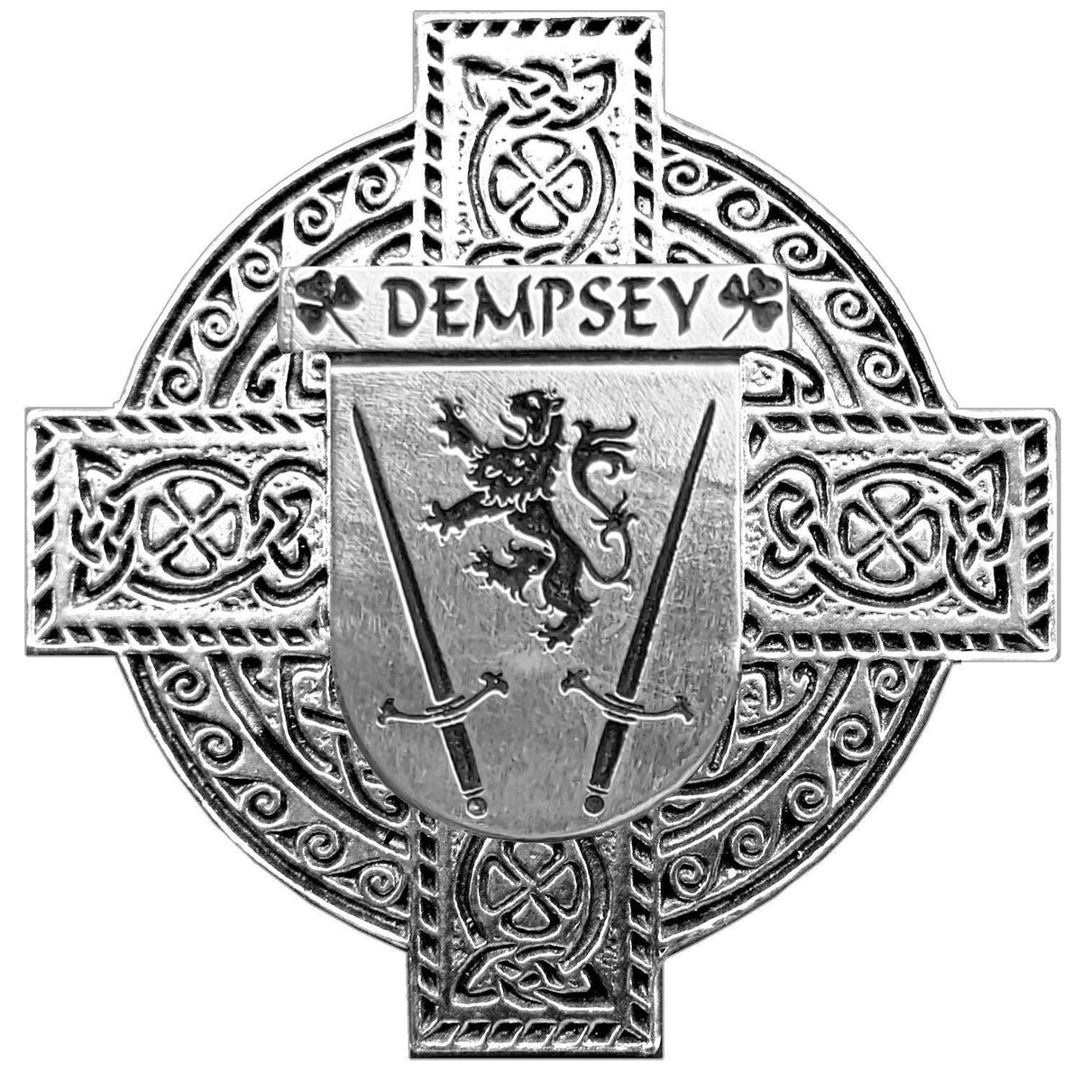 Dempsey Irish Coat of Arms Celtic Cross Badge – Celtic Studio