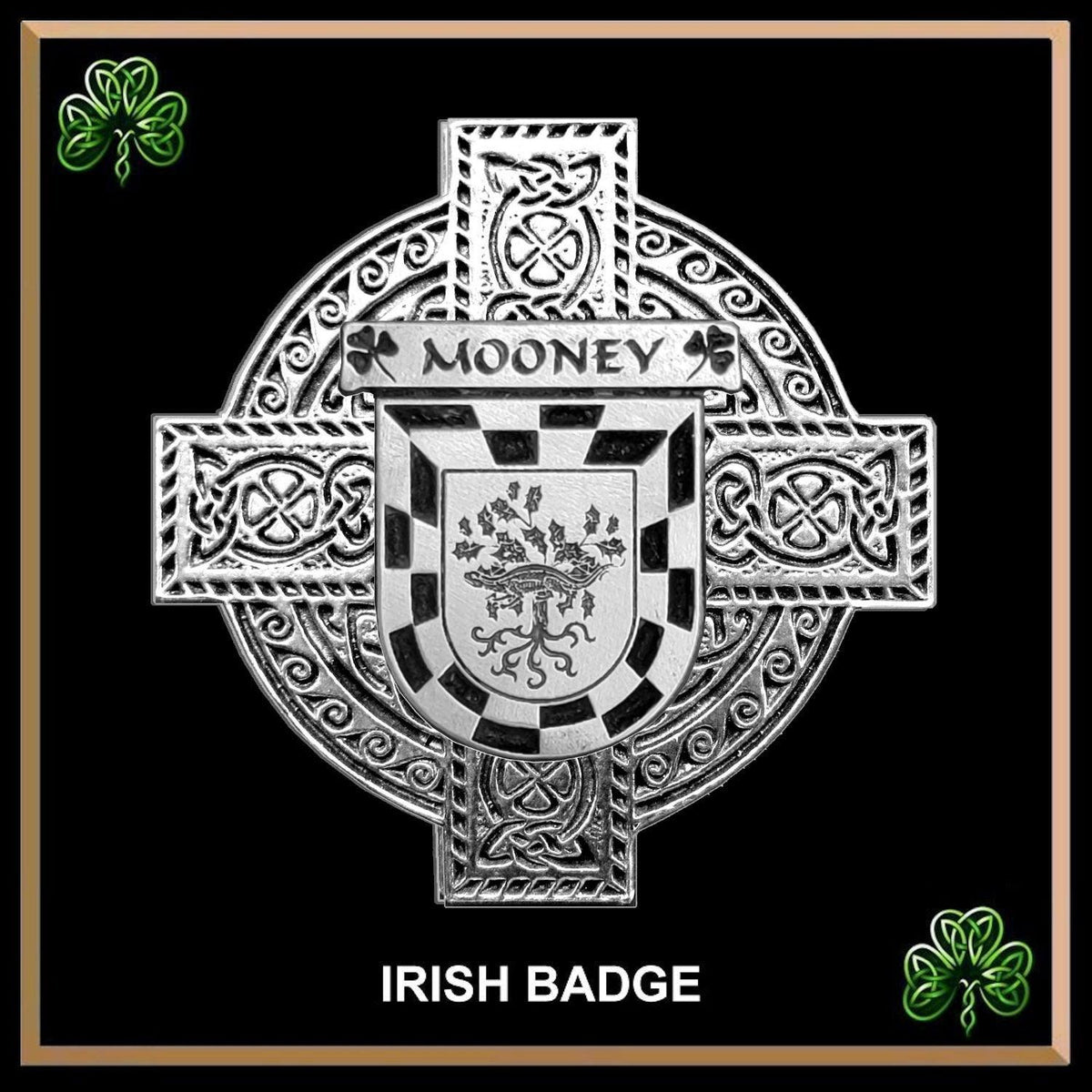 Mooney Irish Coat of Arms Celtic Cross Badge – Celtic Studio