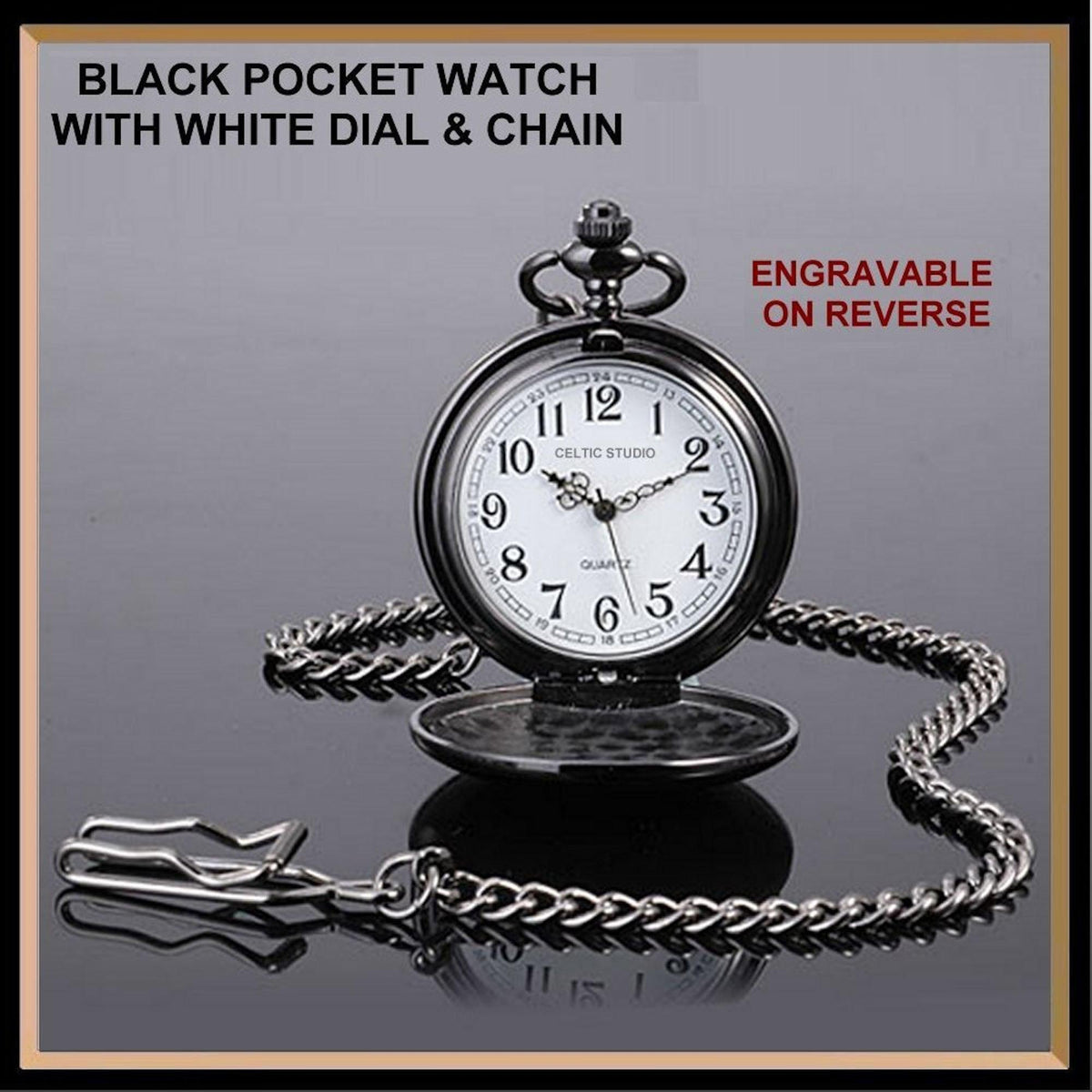 Gorman Irish Coat of Arms Black Pocket Watch – Celtic Studio