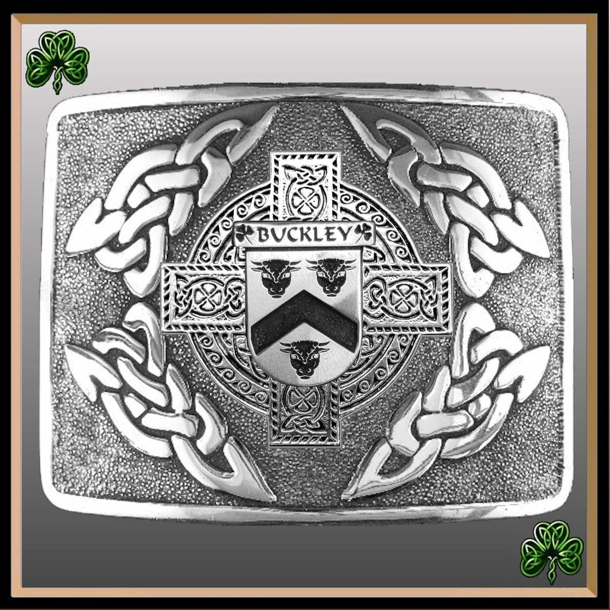 Shields Irish Coat of Arms Interlace Kilt Buckle – Celtic Studio