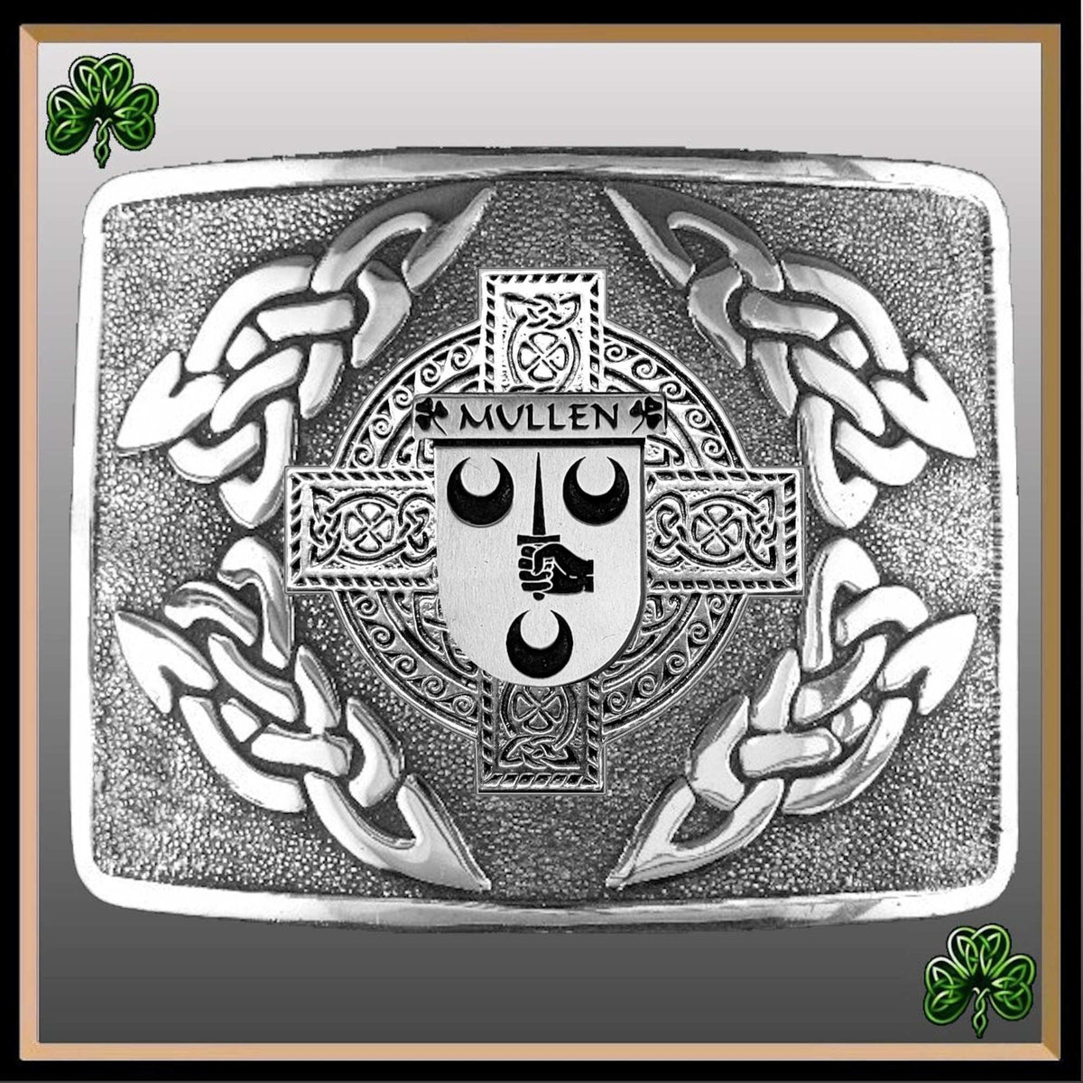Mullen Irish Coat of Arms Interlace Kilt Buckle – Celtic Studio