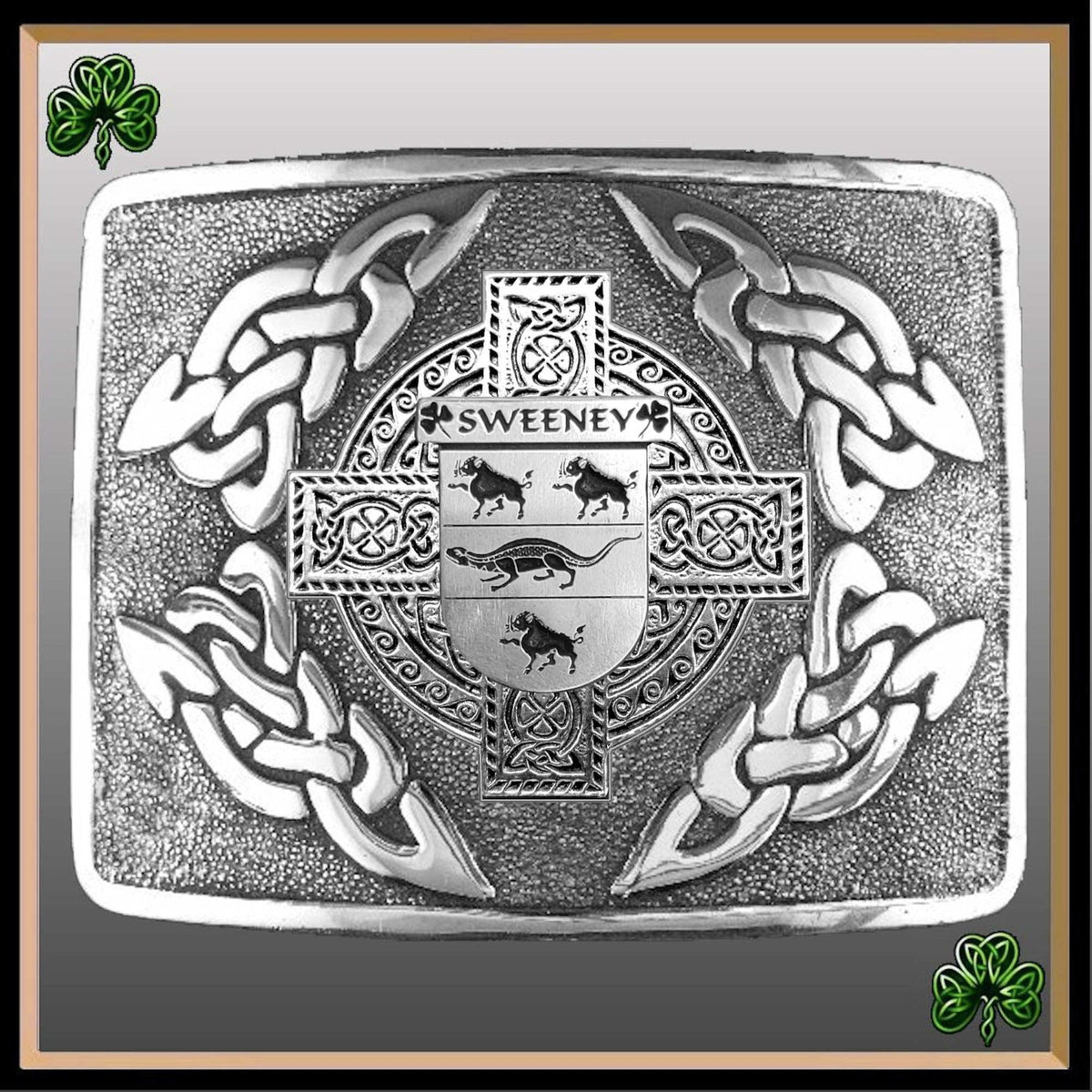 Sweeney Irish Coat of Arms Interlace Kilt Buckle – Celtic Studio