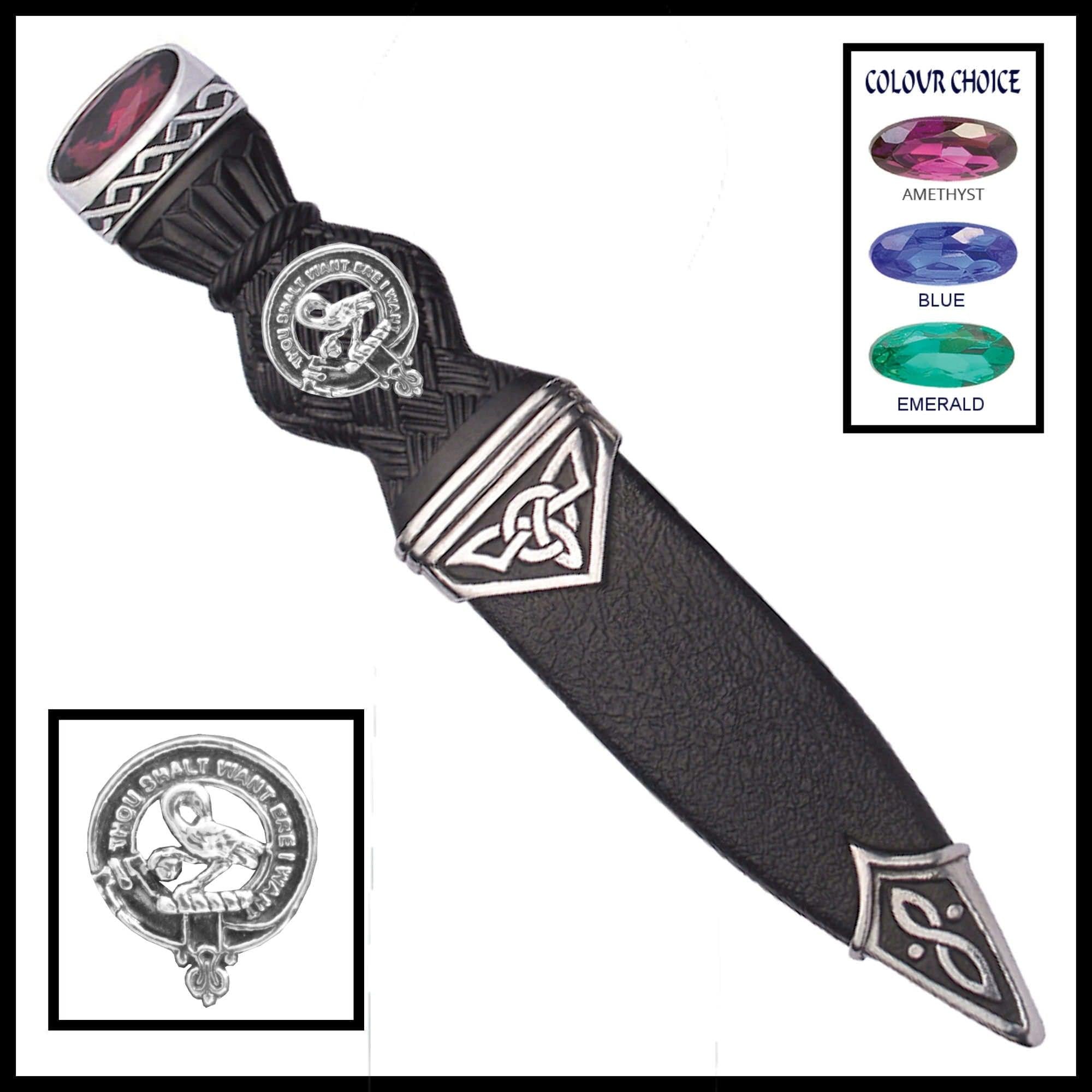 Cranston Interlace Clan Crest Sgian Dubh, Scottish Knife – Celtic Studio