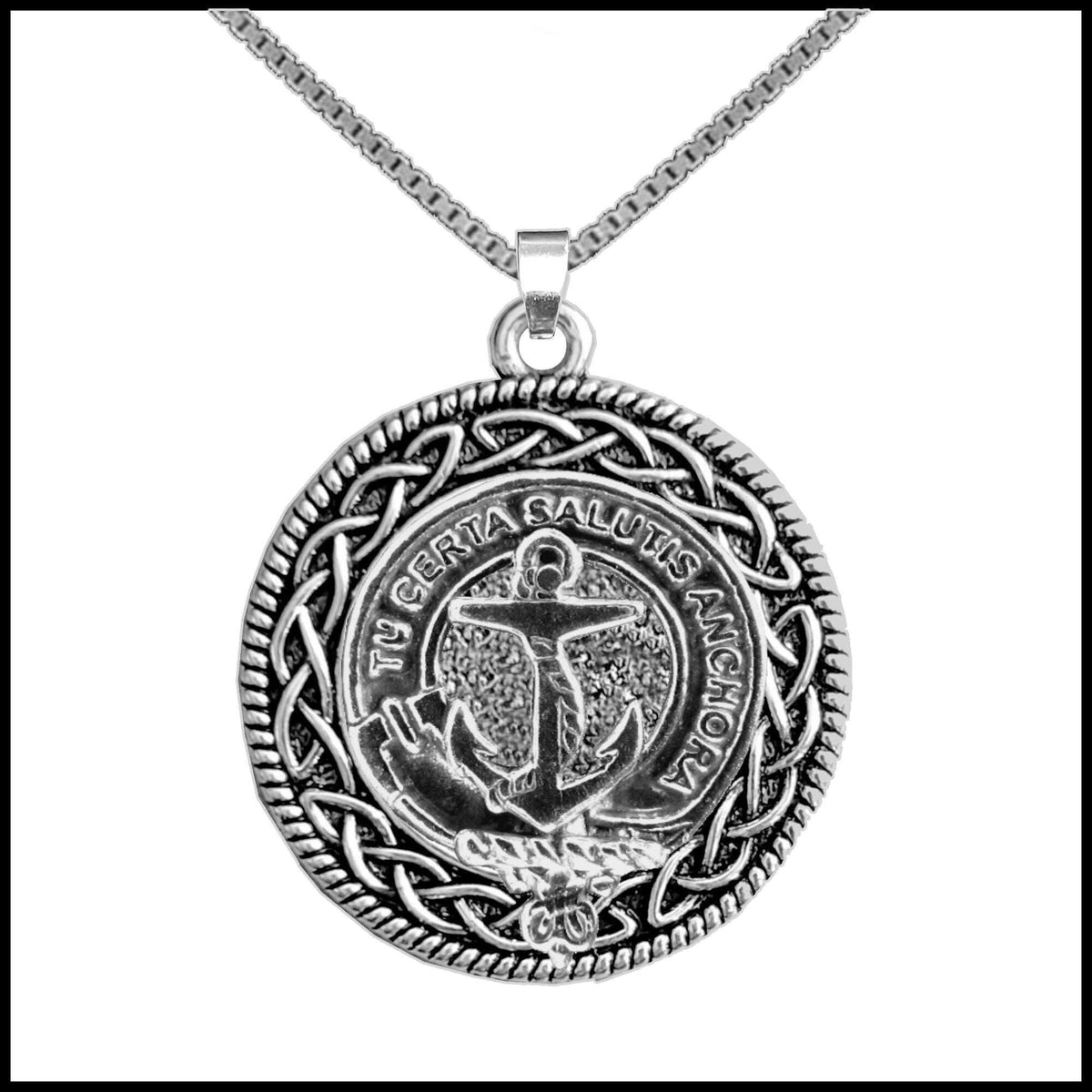 Gillespie Clan Crest Celtic Interlace Disk Pendant, Scottish Family Cr ...