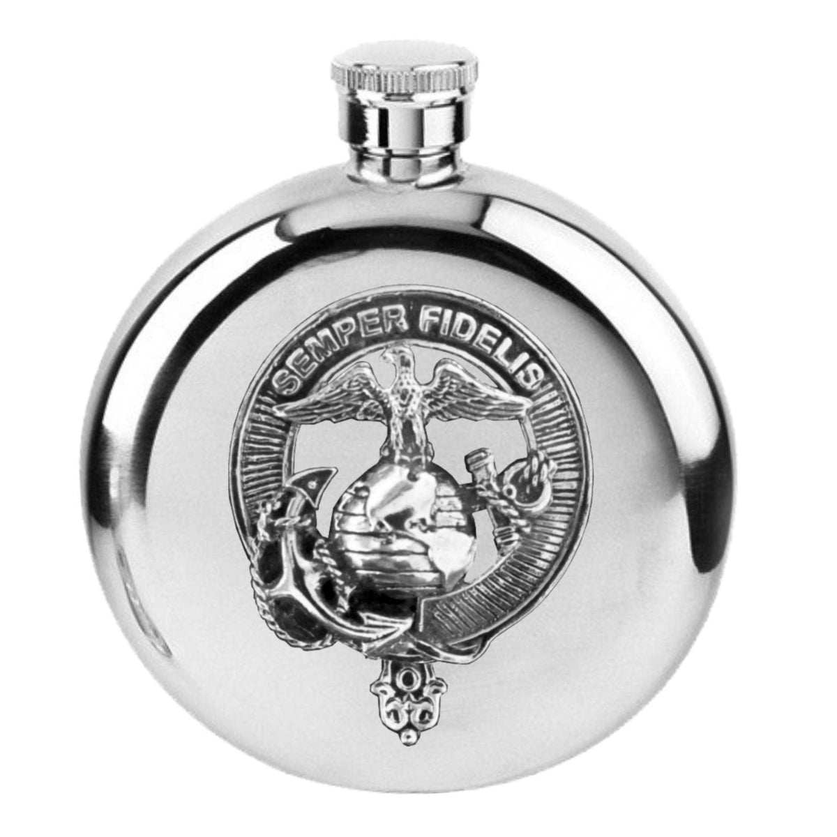 United States Marine Corps Badge Stainless Steel Flask - Officially Li ...